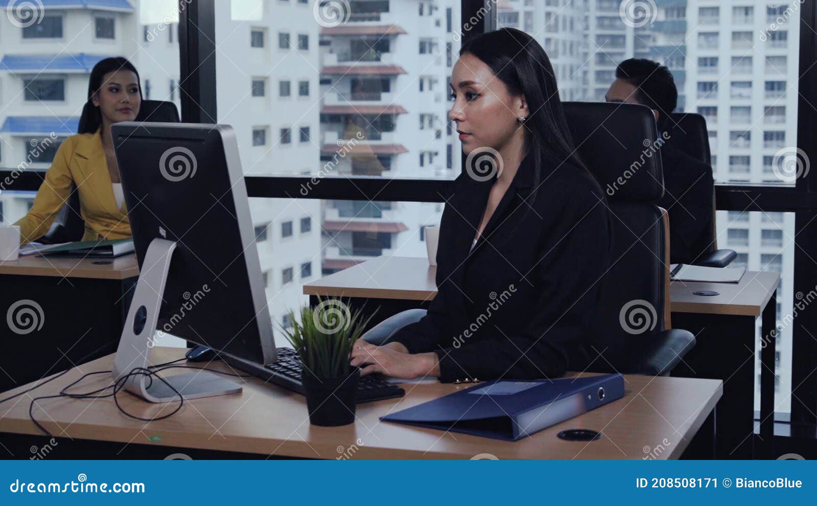 Business People Working with Desktop Computer. Stock Image - Image of ...
