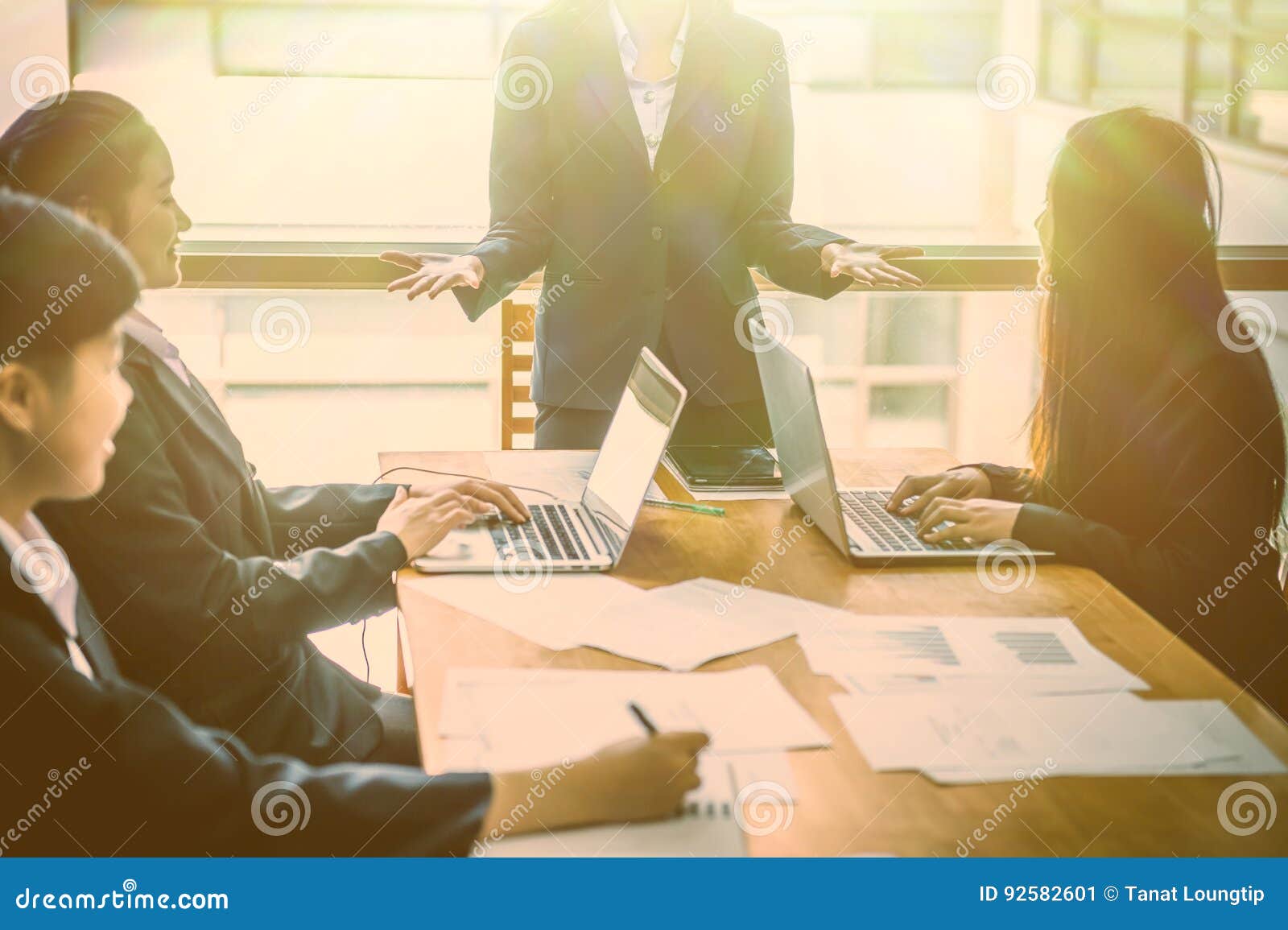 Business People Working and Discussion Ideas in Office Concept. Stock ...