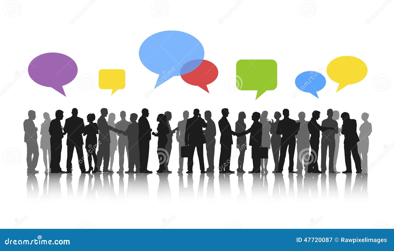 Business People Working Discussion Speech Bubbles Concept Stock ...