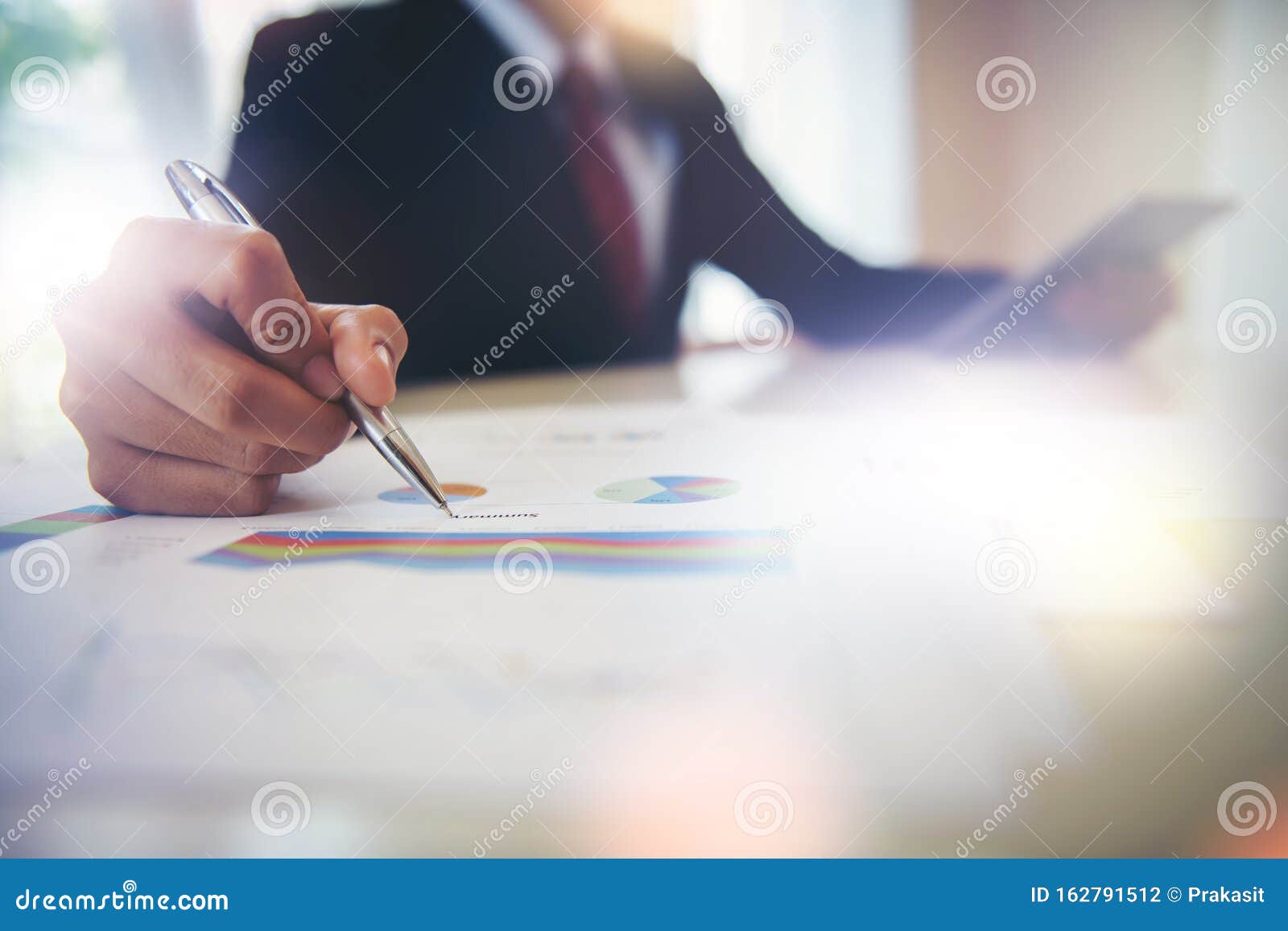 Business People Working with Document Chart Paper Checking Stock Photo ...