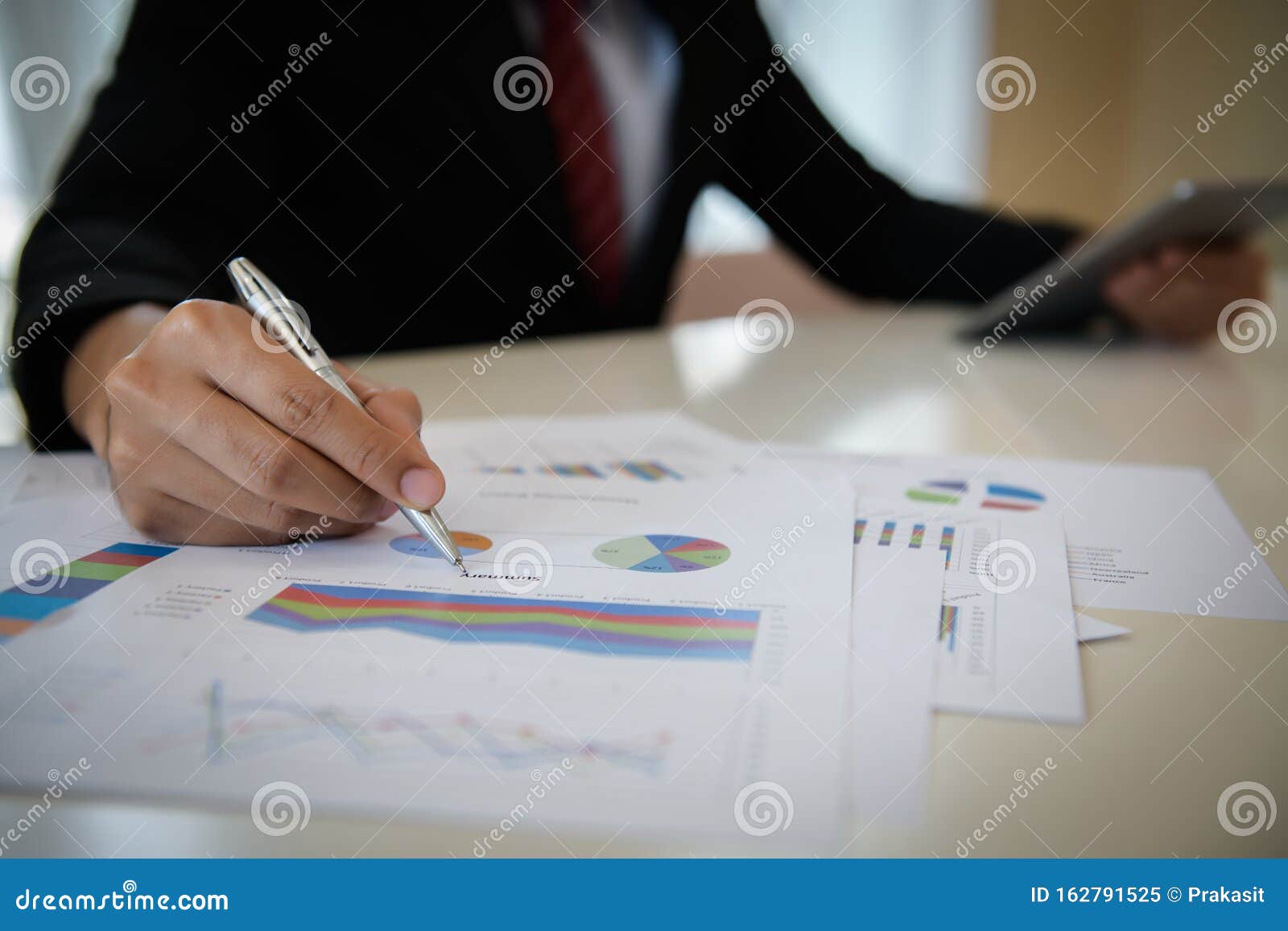 Business People Working with Document Chart Paper Checking Stock Image ...