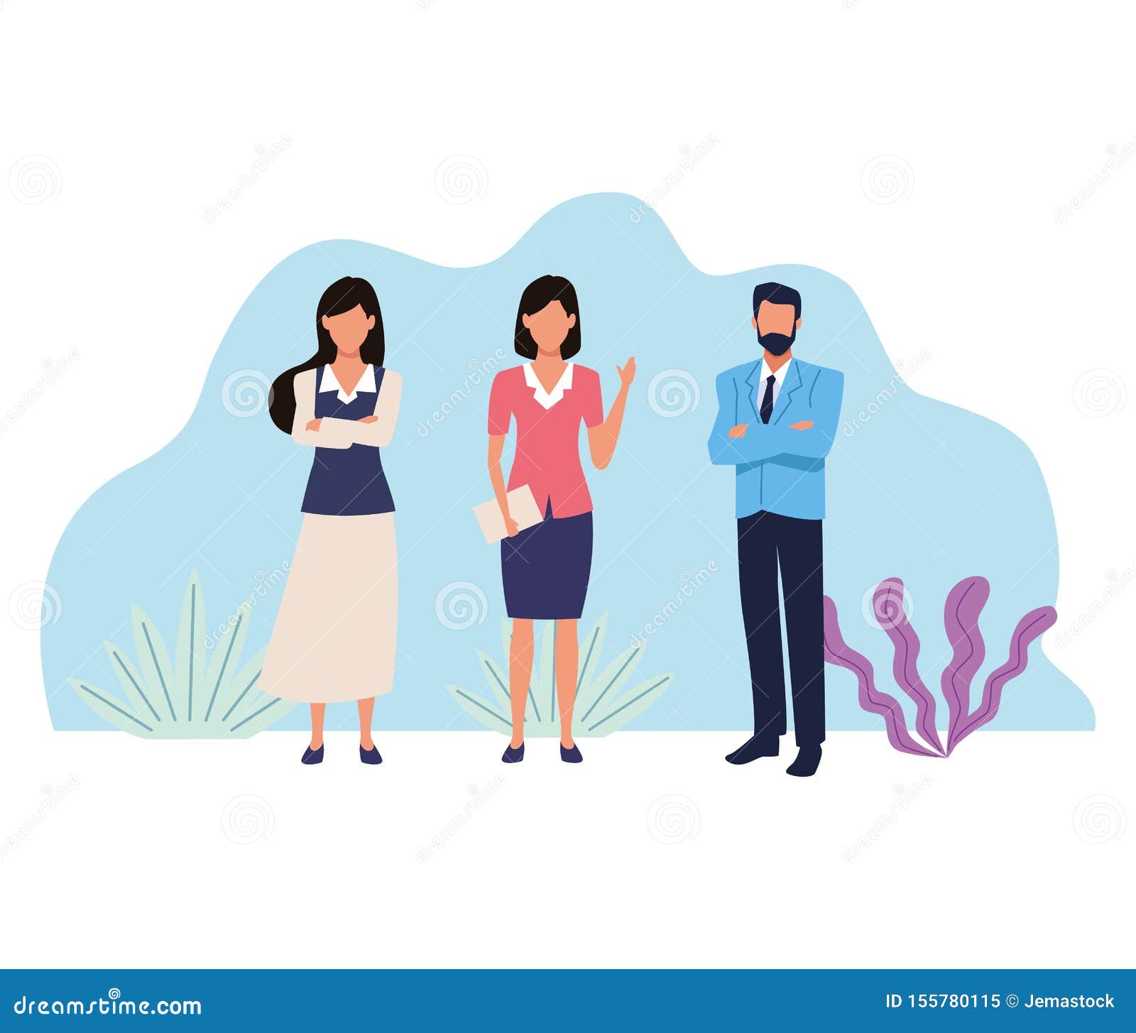 Business People Working Faceless Cartoons Stock Vector - Illustration ...