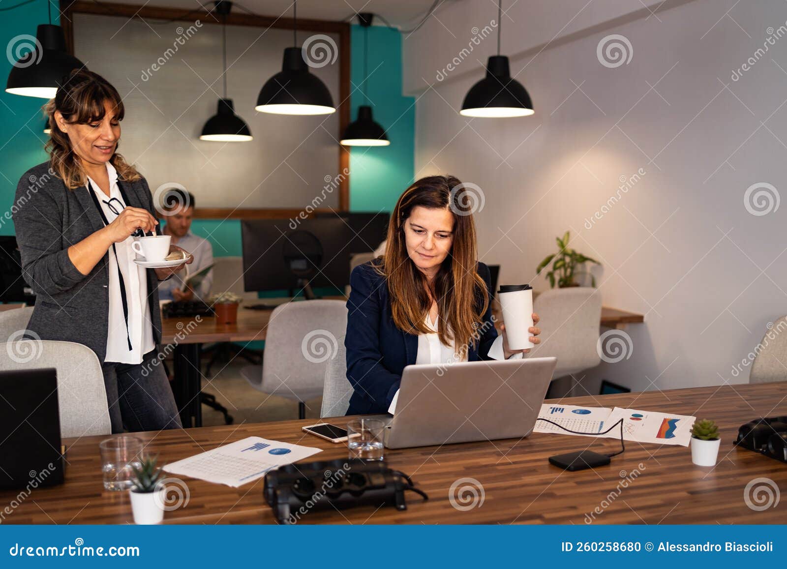 Business People Working Inside Coworking Creative Space Stock Photo ...