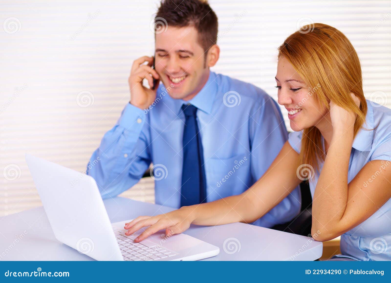 Business People Working with a Laptop Stock Photo - Image of indoors ...