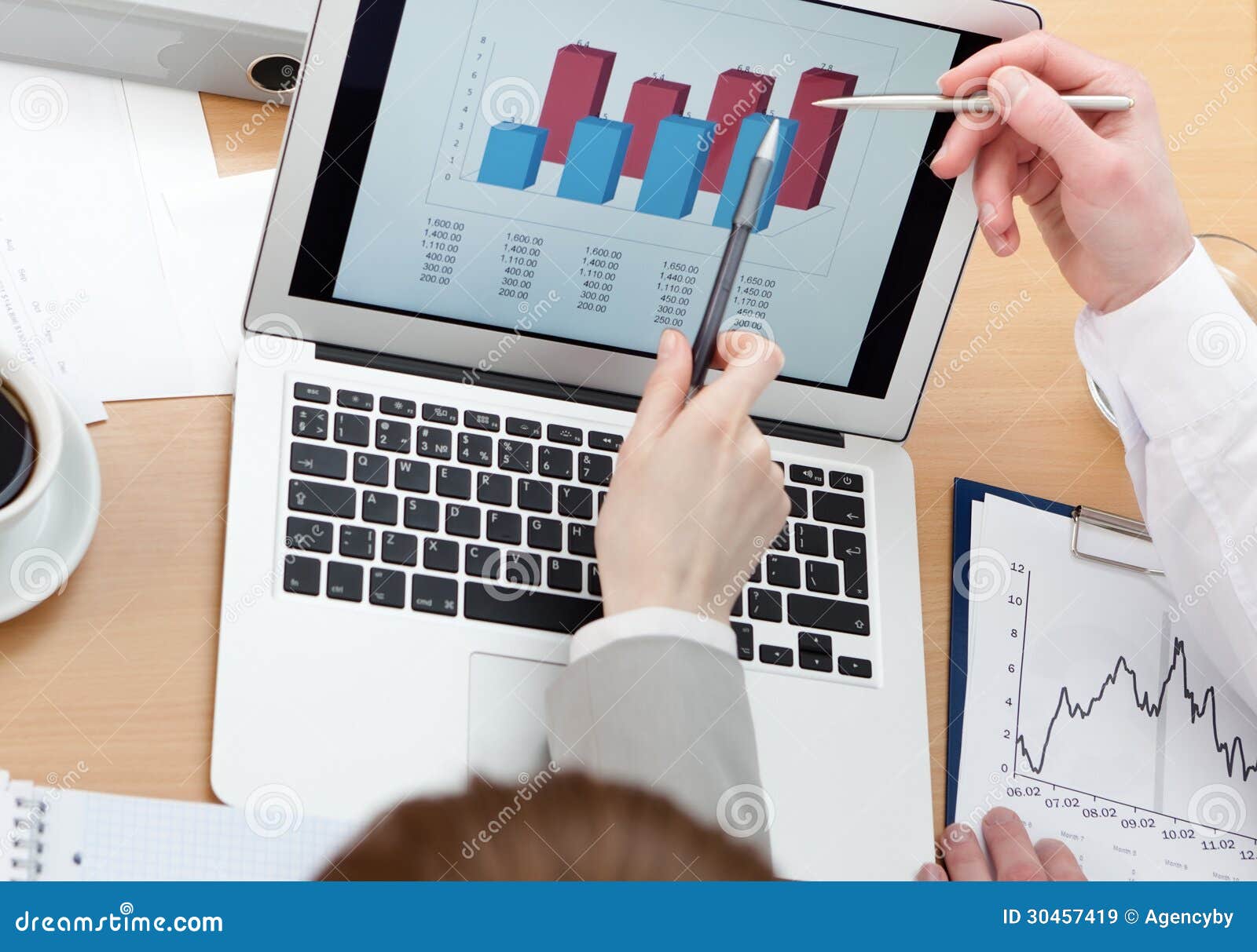 Business People Working on the Laptop Stock Image - Image of advance ...