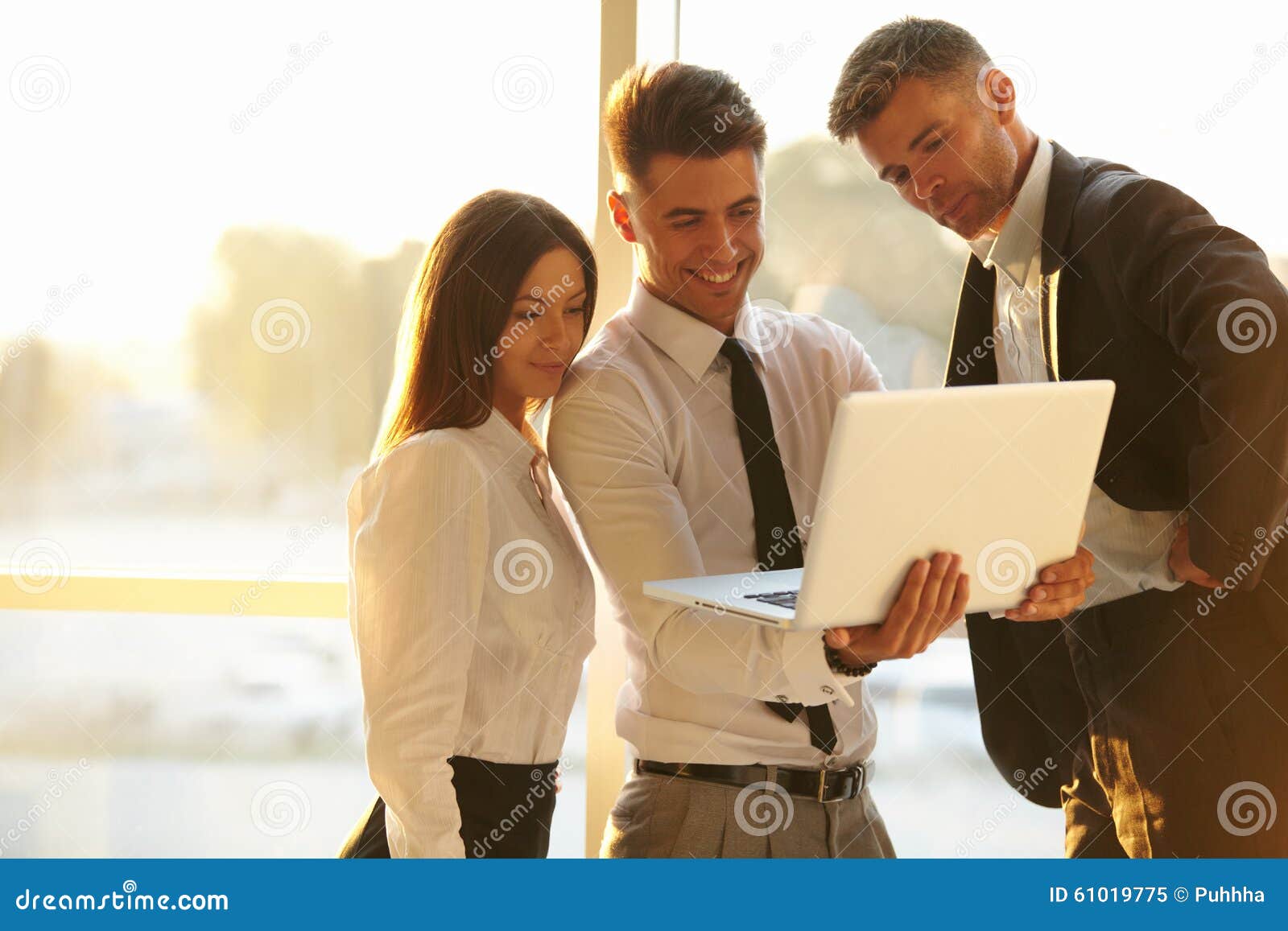 Business People Working on a Laptop. Team Work Stock Image - Image of ...