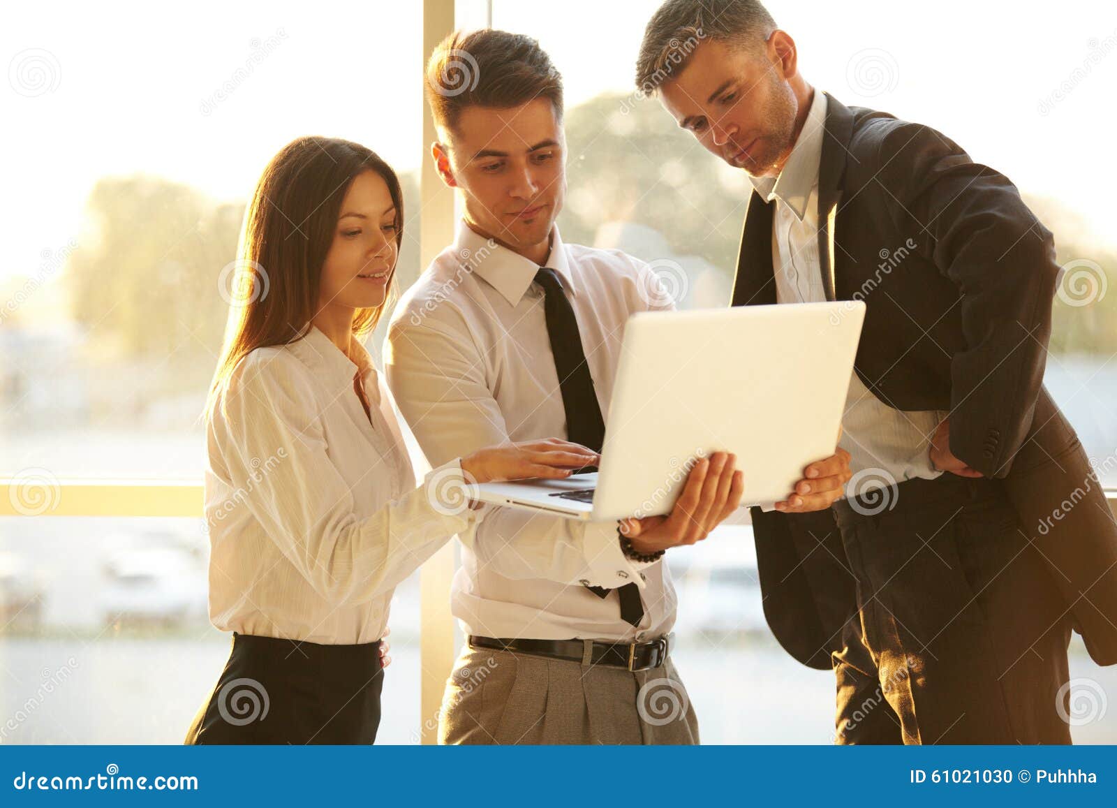 Business People Working on a Laptop. Team Work Stock Photo - Image of ...