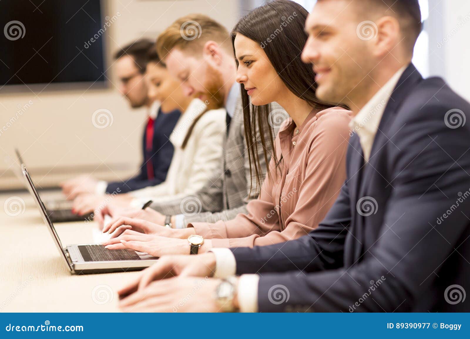 Business People Working in Modern Office Stock Image - Image of people ...