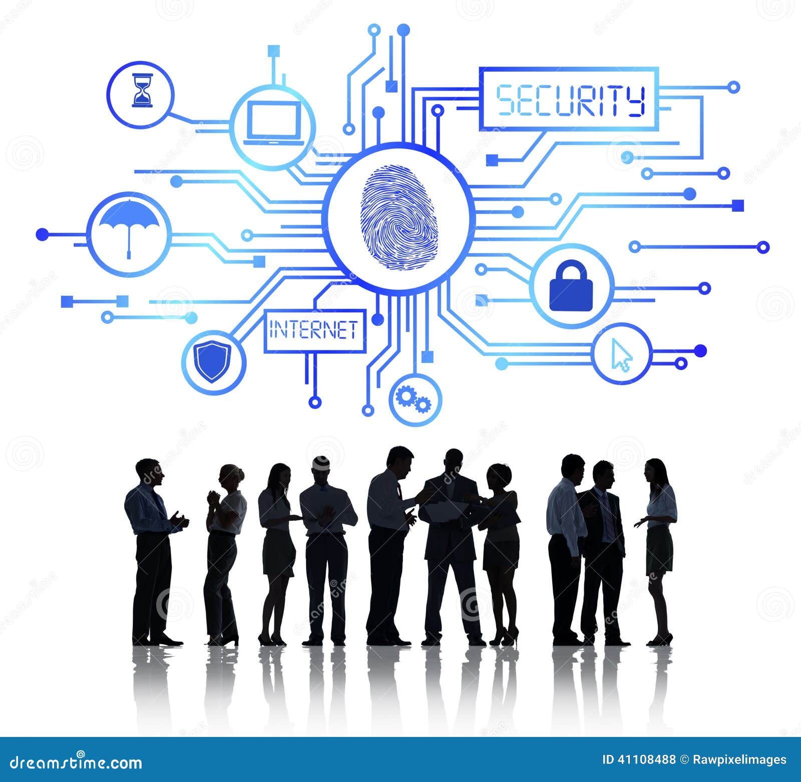 Business People Working and Network Security Concept Stock Photo ...