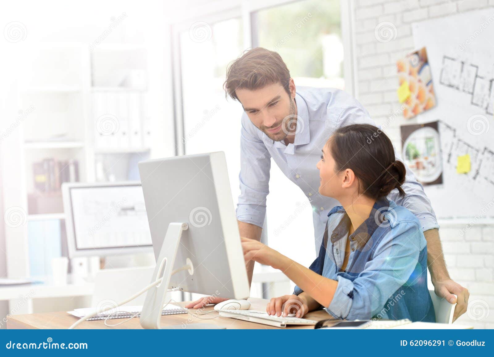 Business People Working Odesktop Computer Stock Image - Image of ...
