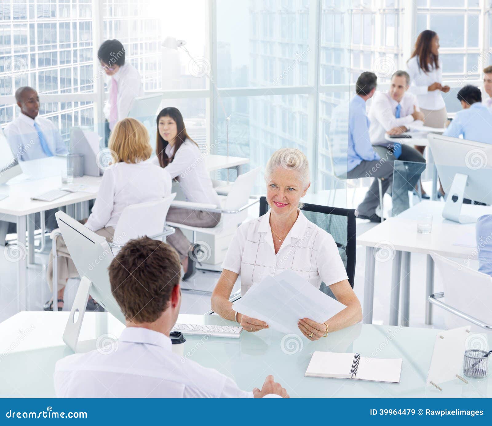 Business People Working in an Office Stock Image - Image of ...