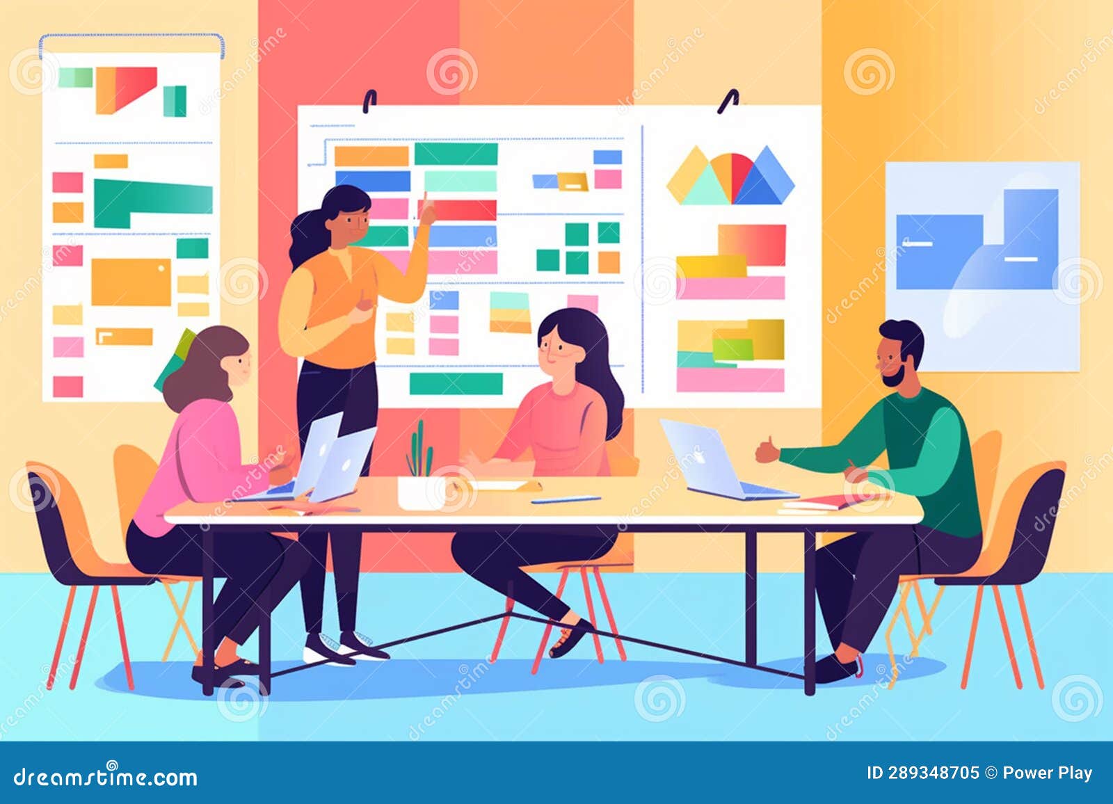 Business People Working in Office, Colorful Vector Type Illustration ...
