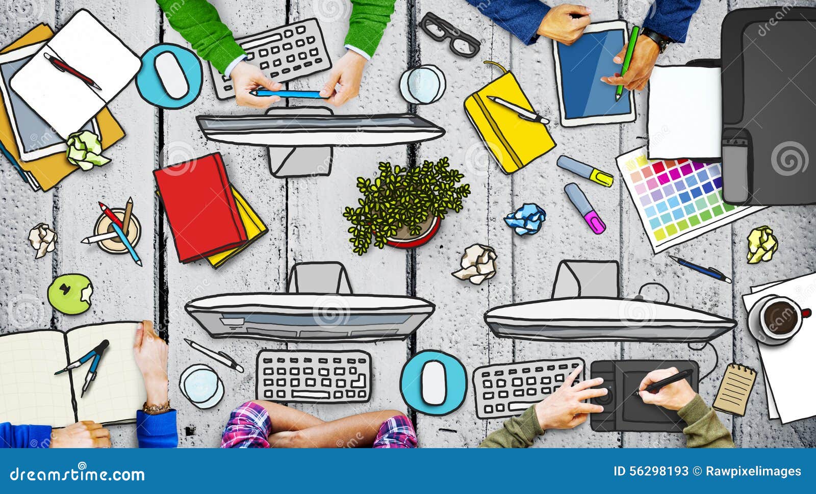 Business People Working Office Place of Work Concept Stock Illustration ...