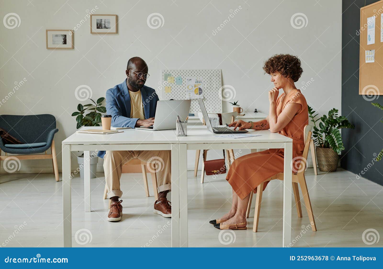 Business People Working Online at Office Stock Photo - Image of ...