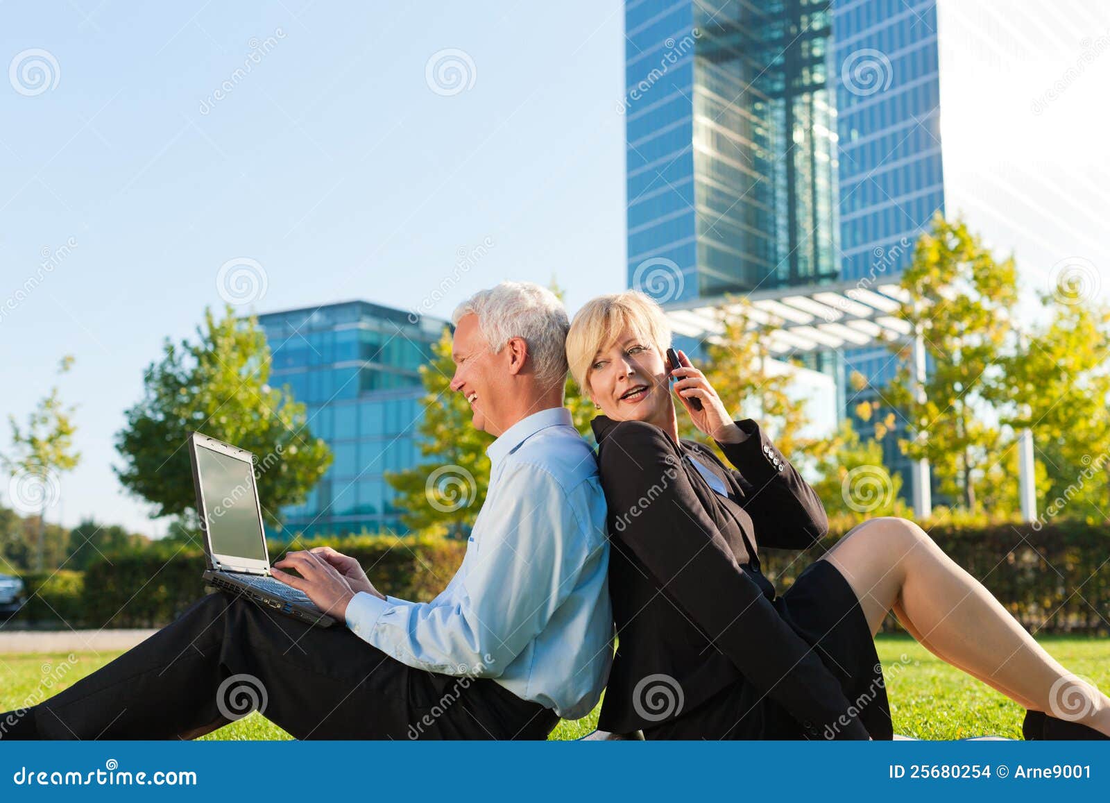 Business People Working Outdoors Stock Photo - Image of colleague ...