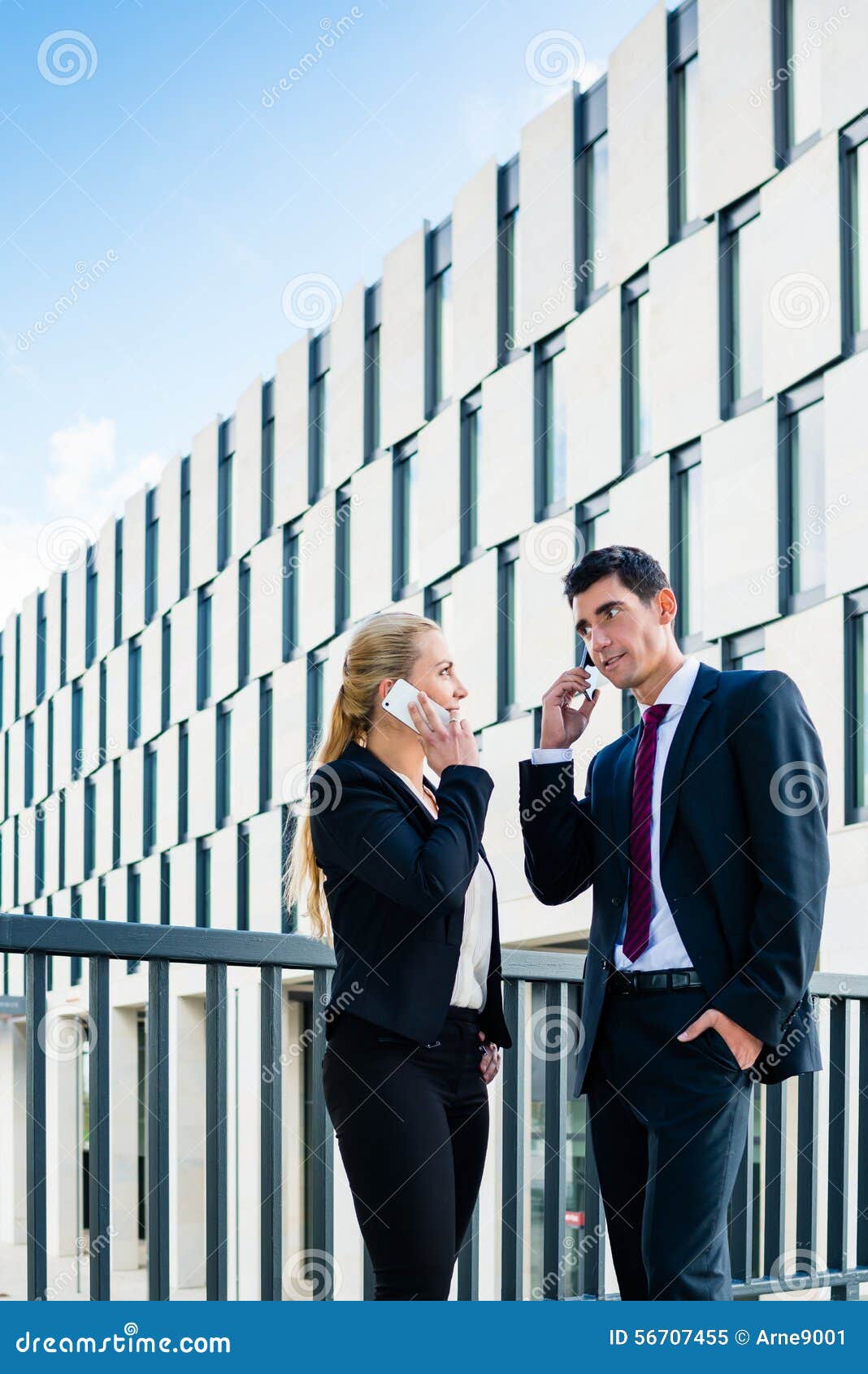 Business People Working Outdoors in City Stock Image - Image of ...