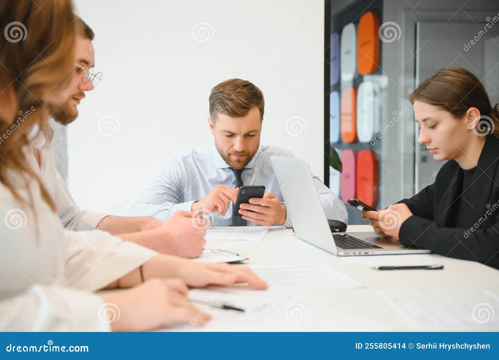 Business People Working on Project in Office Stock Photo - Image of ...