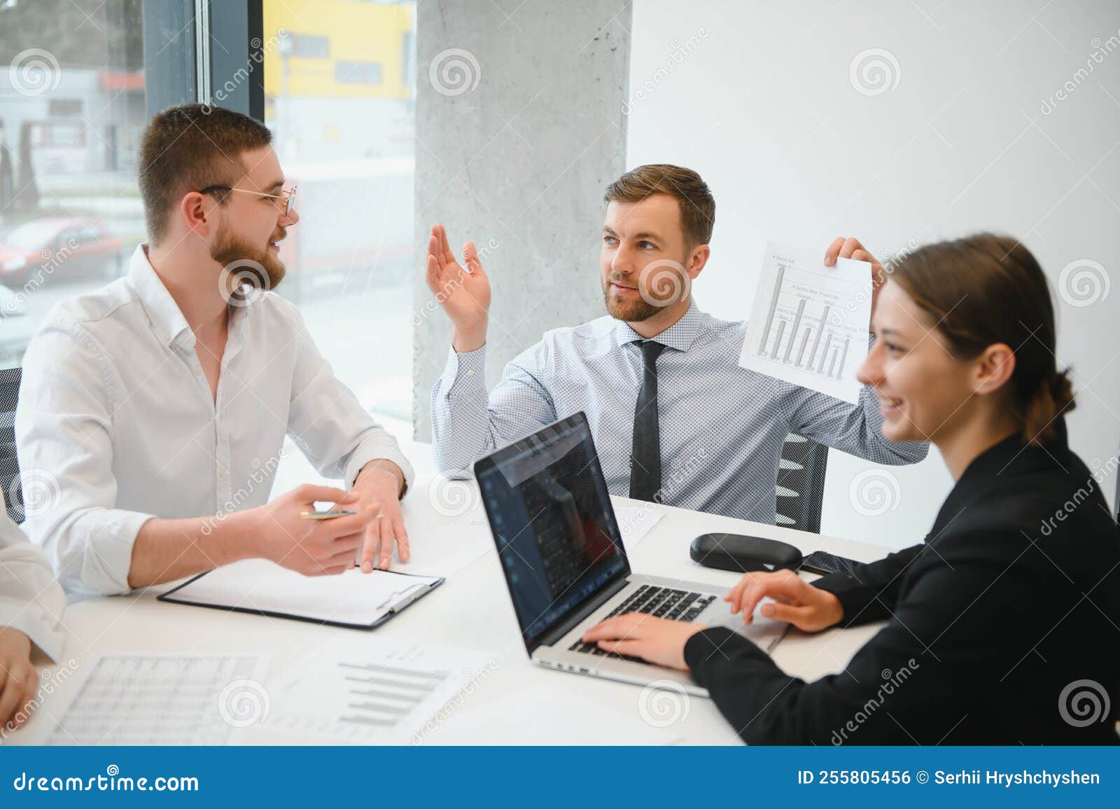 Business People Working on Project in Office Stock Photo - Image of ...