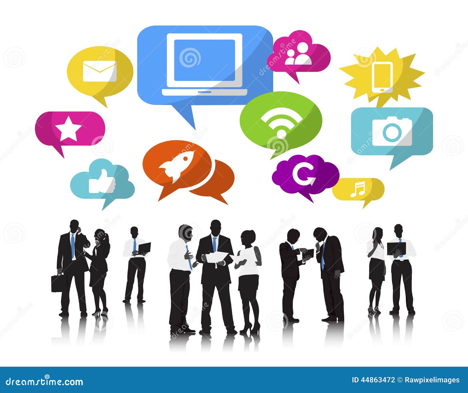Business People Working and Social Networking Stock Illustration ...