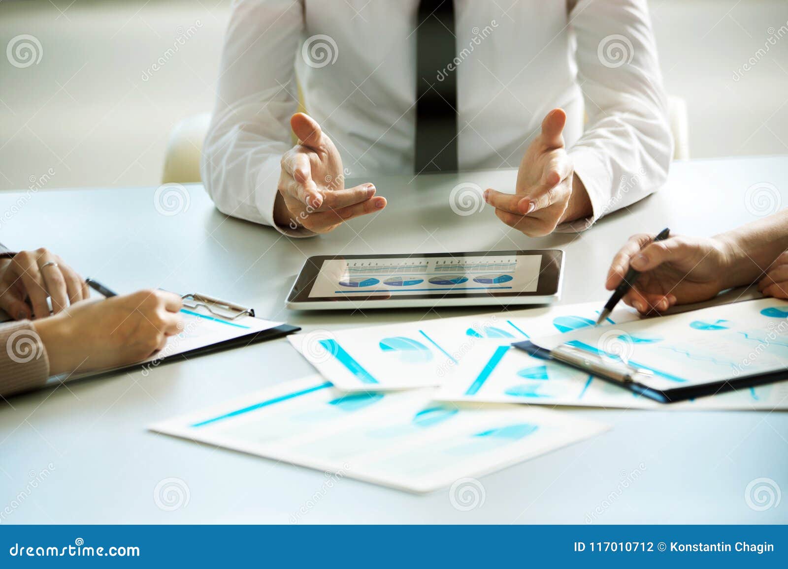 Business People Working with Tablet Computer Stock Photo - Image of ...
