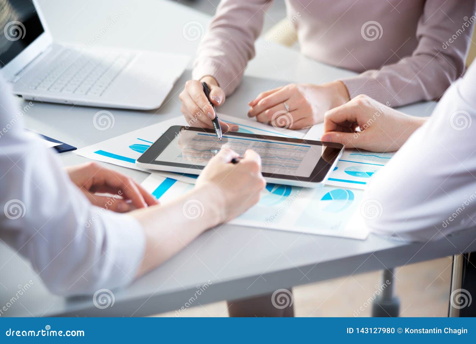 Business People Working with Tablet Computer Stock Photo - Image of ...