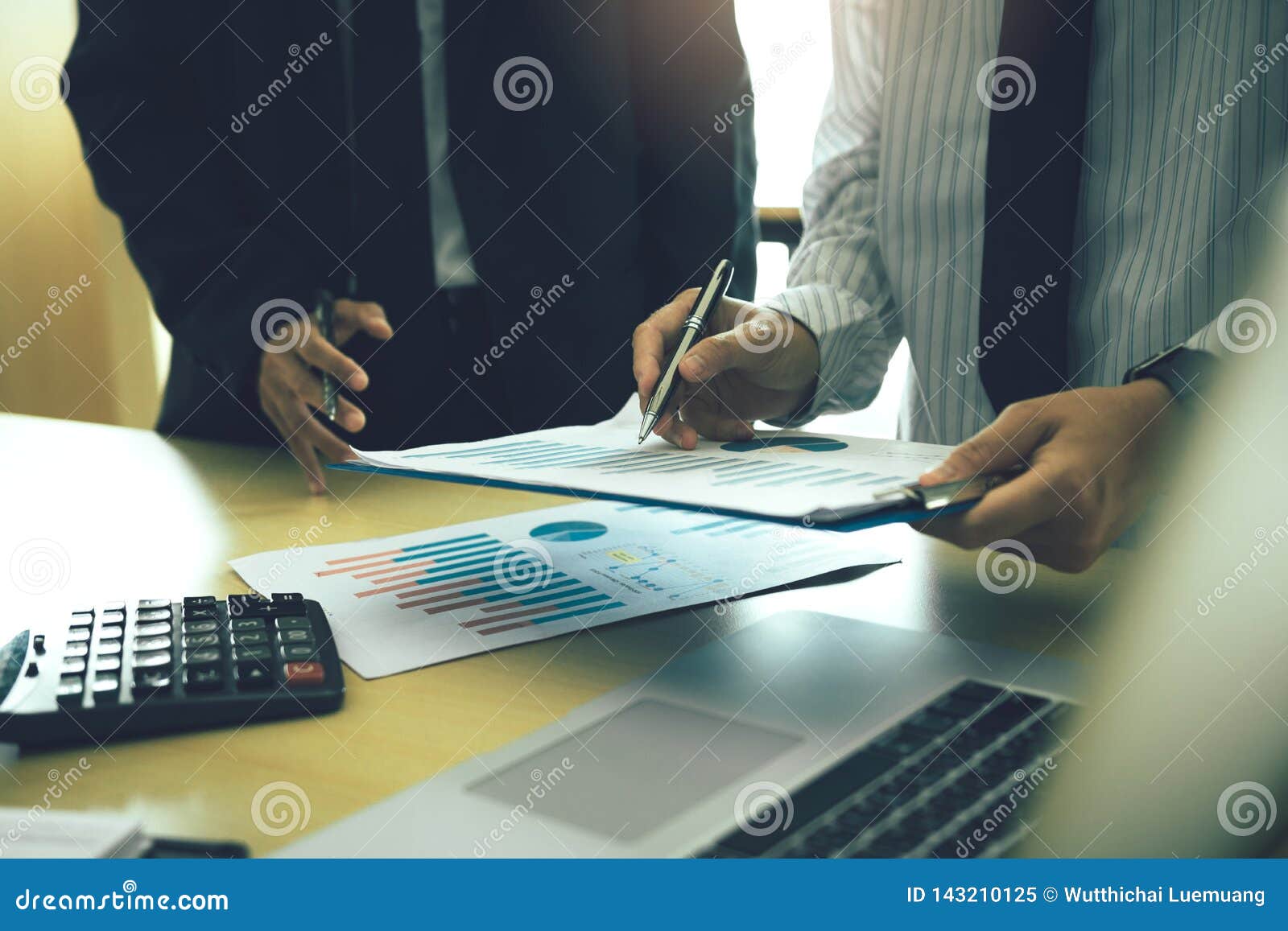 Business People Working Together at Office Room Table and Balancing ...