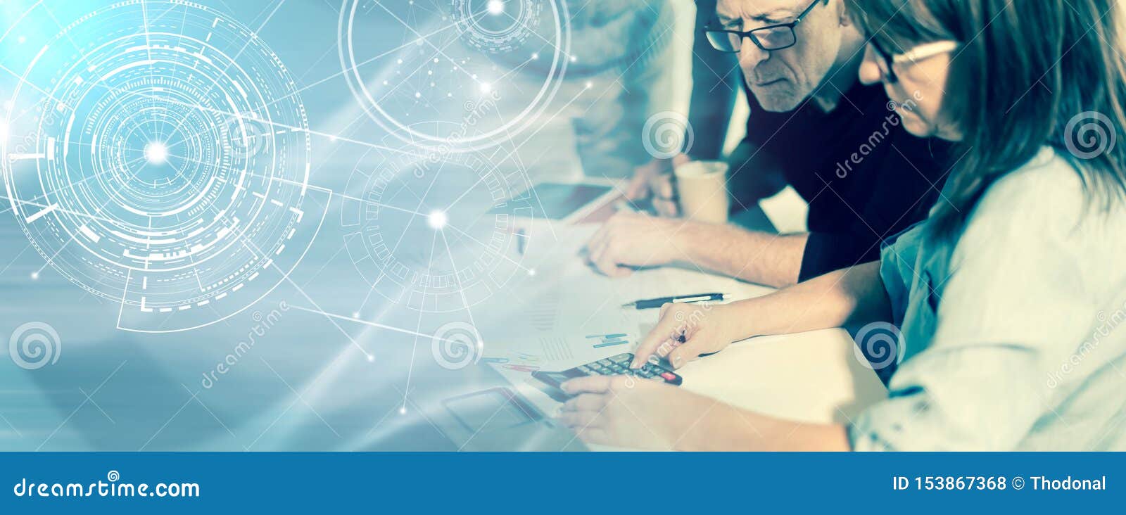 Business People Working Together, Post Processing; Multiple Exposure ...