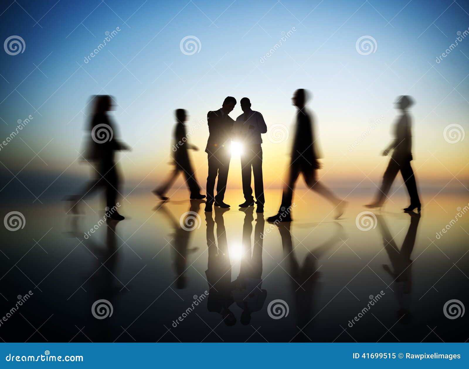 Business People Working and Walking Outdoors Stock Image - Image of ...