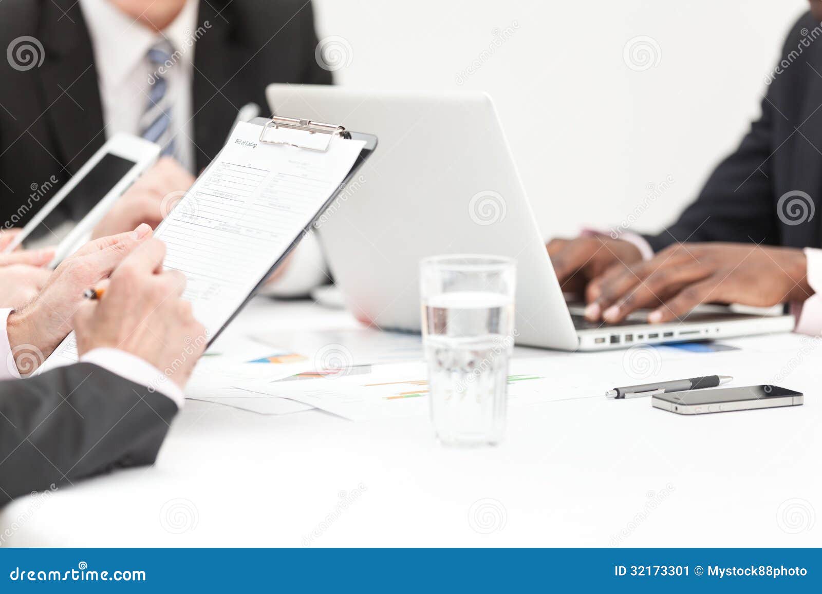 Business People Writing Note in Meeting Stock Image - Image of ...