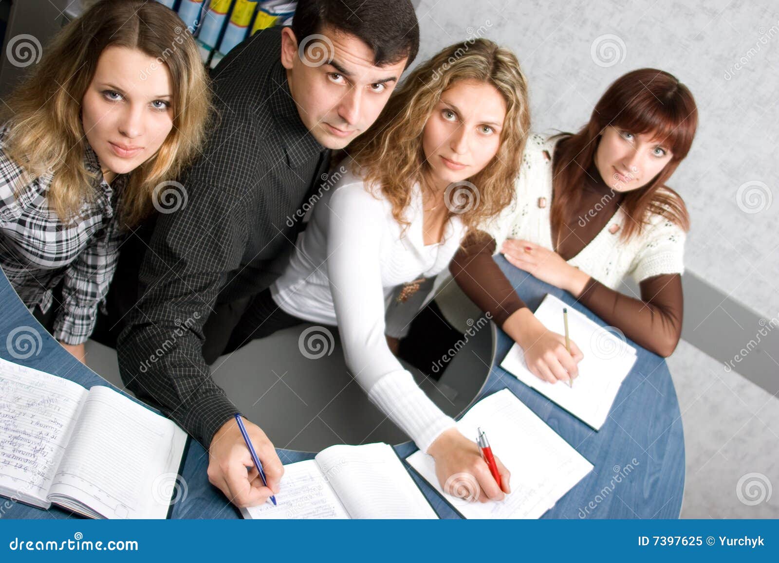 Business People Writing Notes Stock Image - Image of smiling, office ...