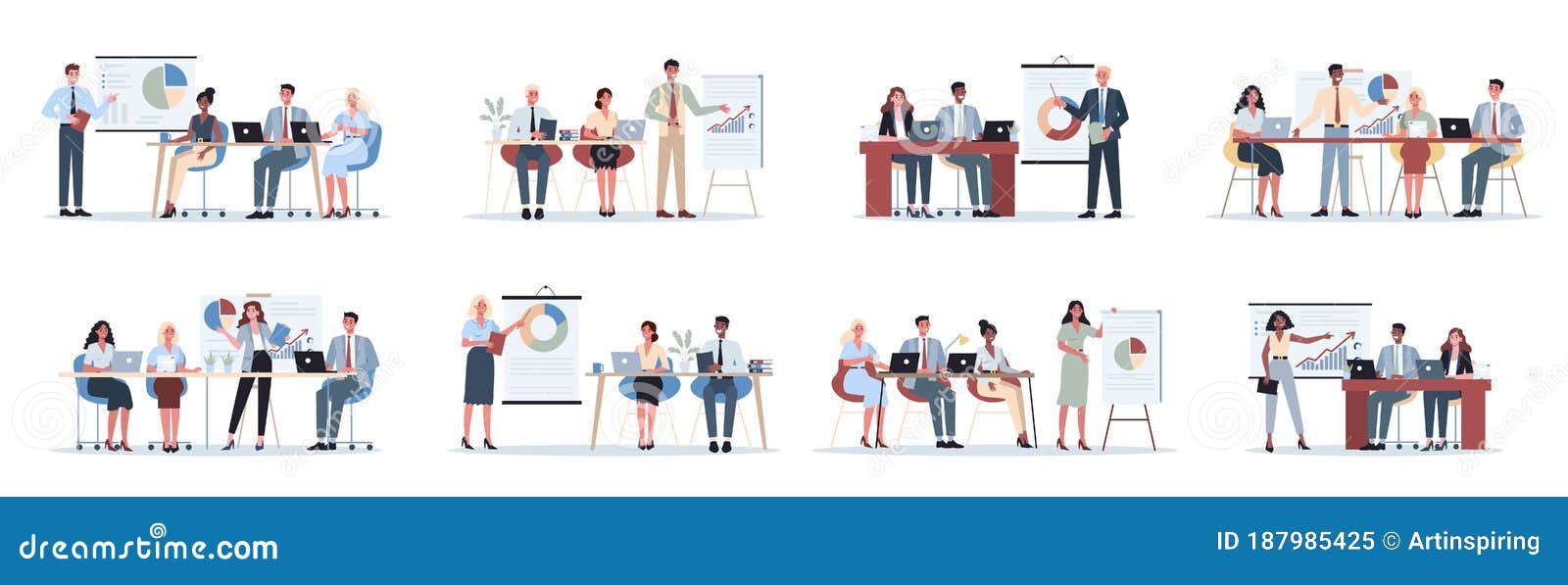 Business Pepole Making Presentation in Front of Group of Co-worker ...