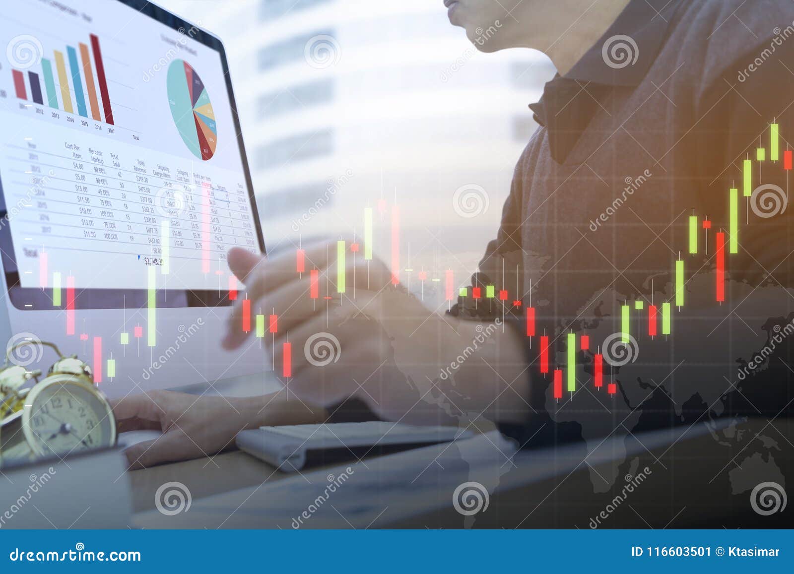 Business Performance Analysis on a Modern Computer Stock Image - Image ...