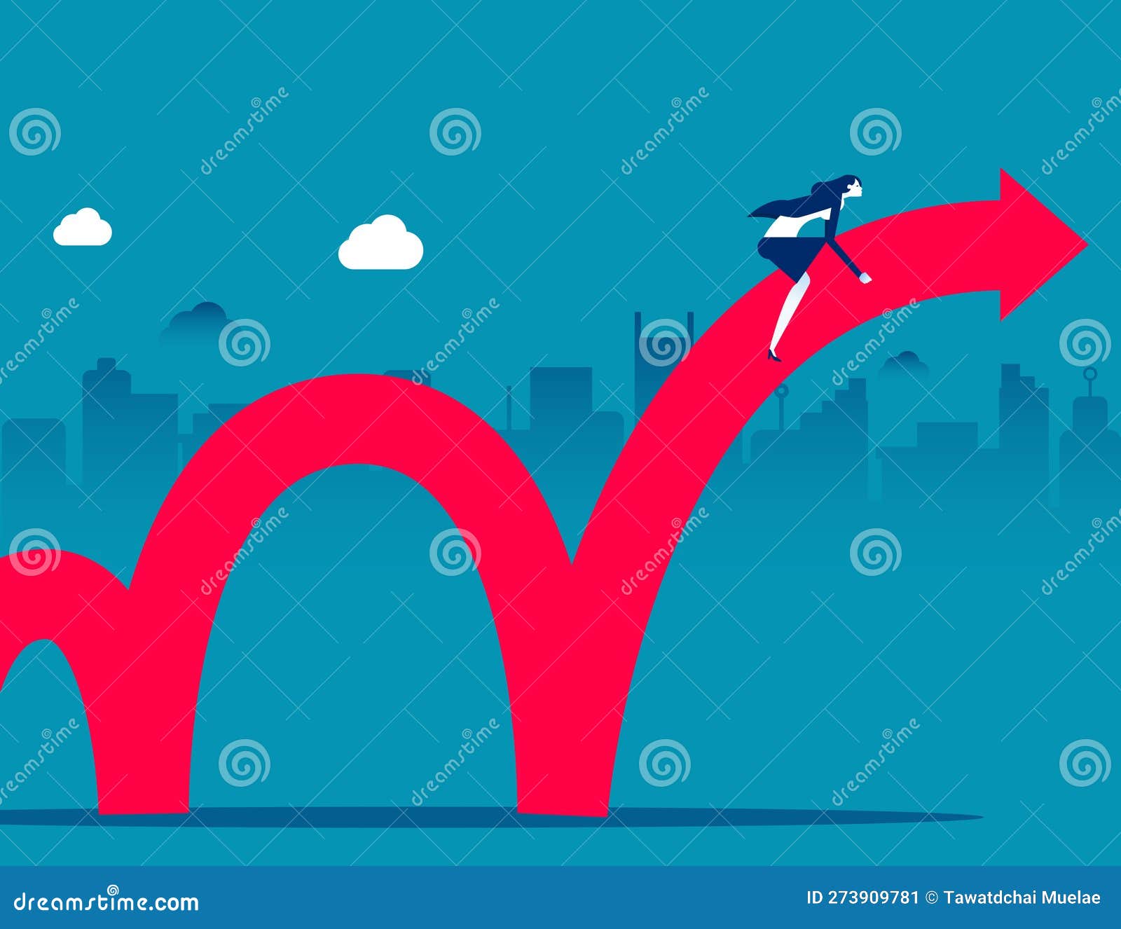 Business Person with Breakthrough Stock Vector - Illustration of ...