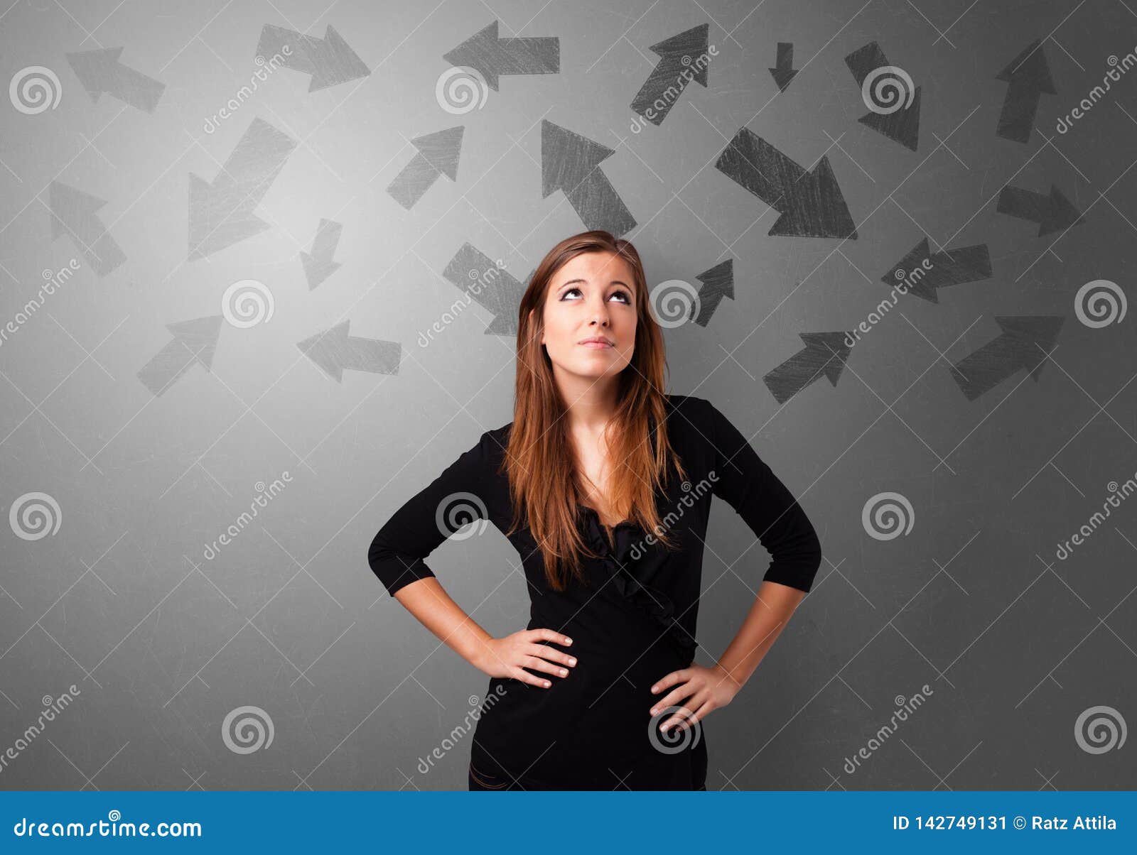 Business Person Choosing Direction Stock Image - Image of consideration ...