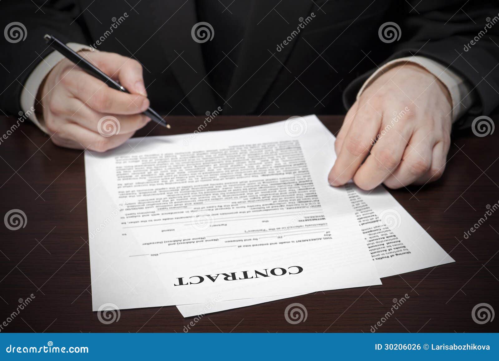 Business Person Filling the Contract Stock Photo - Image of contract ...