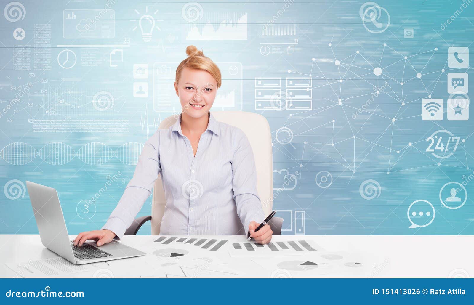 Front Desk Work with Workflow Concept Stock Photo - Image of concept ...