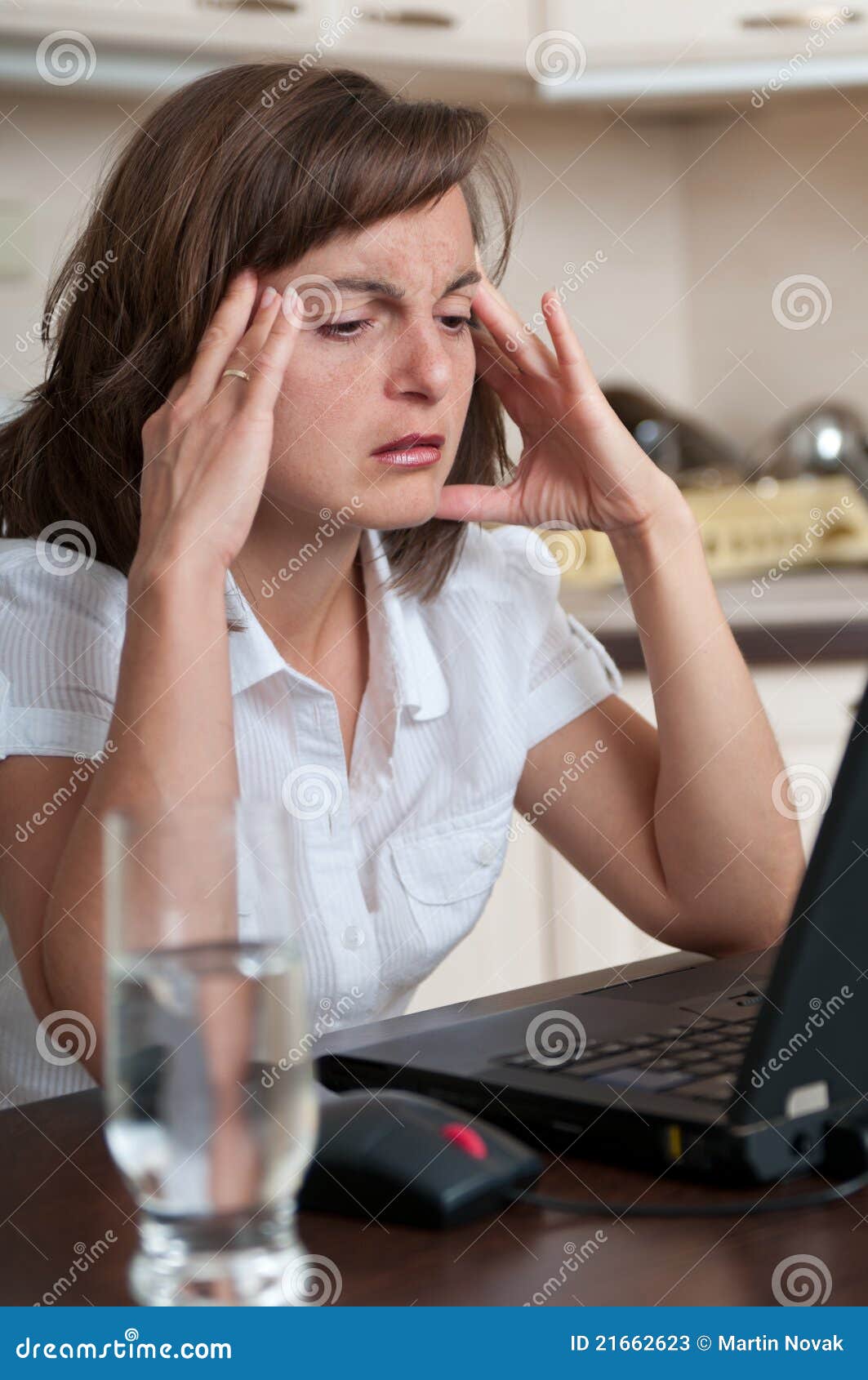 Business Person with Headache in Work Stock Image - Image of strong ...