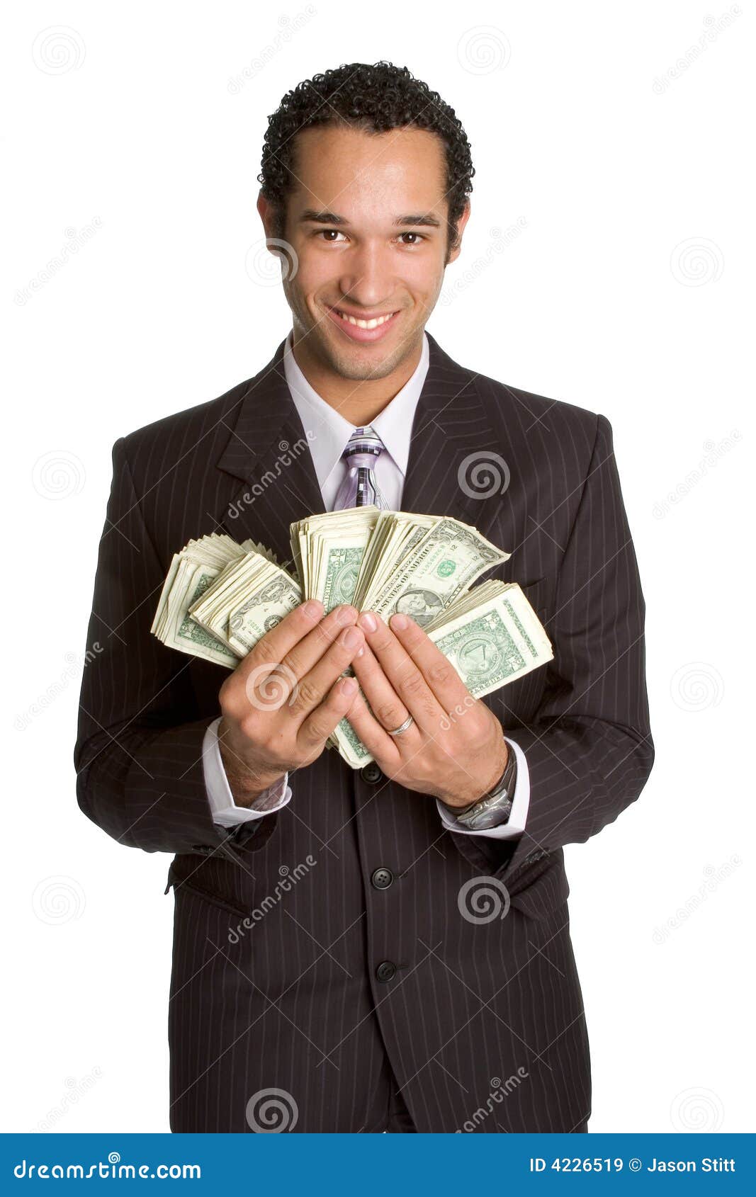 Business Person Holding Money Stock Image - Image of background ...