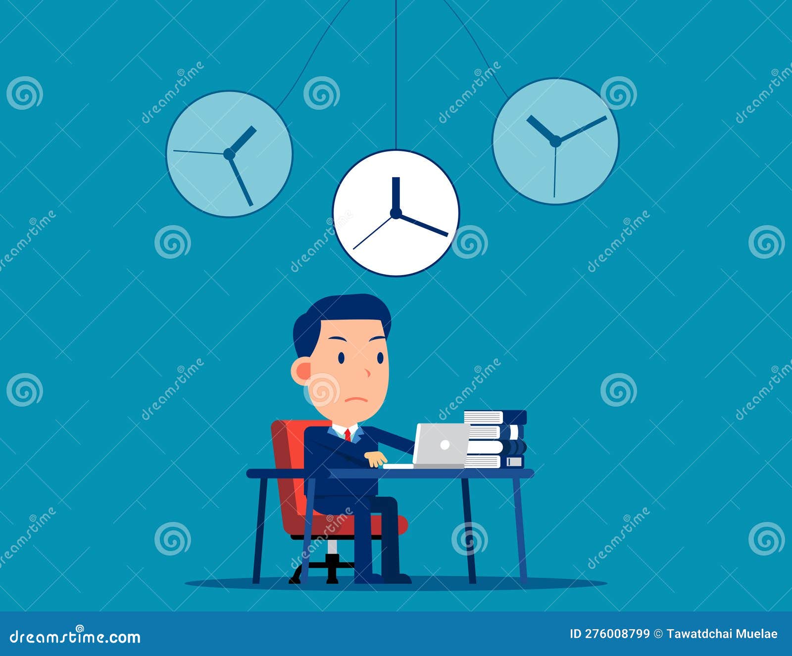 A Business Person is Hypnotized To Work. Hypnosis Vector Illustration ...