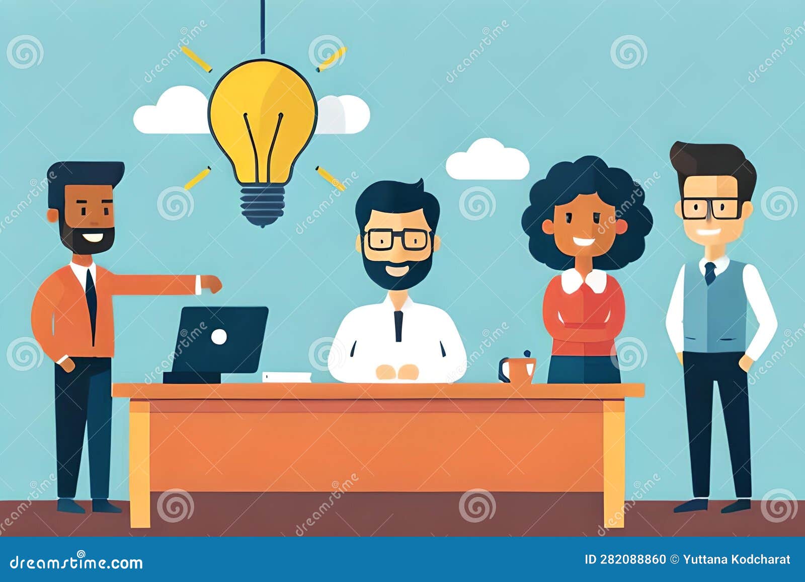 Business Person with Idea GenerativeAI Stock Illustration ...