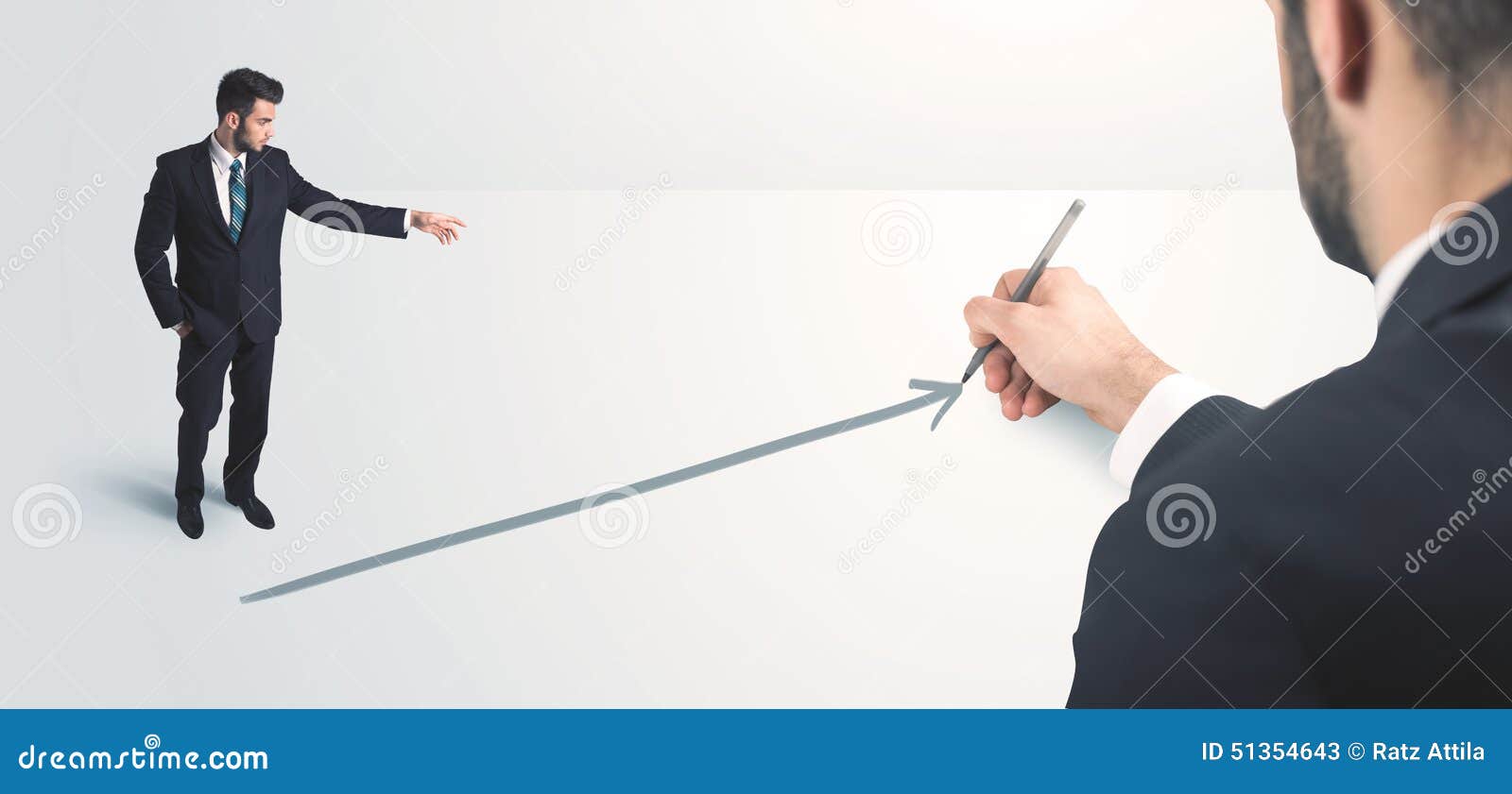 Business Person Looking at Line Drawn by Hand Stock Image - Image of ...