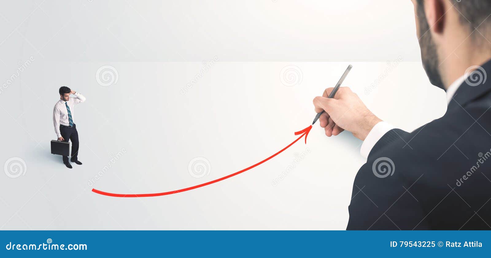 Business Person Looking at Line Drawn by Hand Stock Image - Image of ...