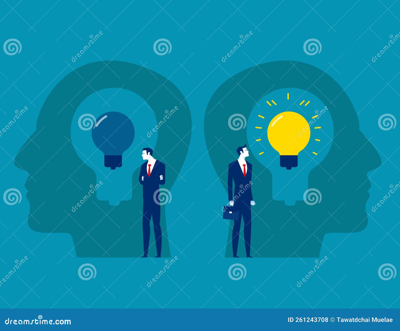 Business Person with Mindset Different. Business Attitude Vector ...