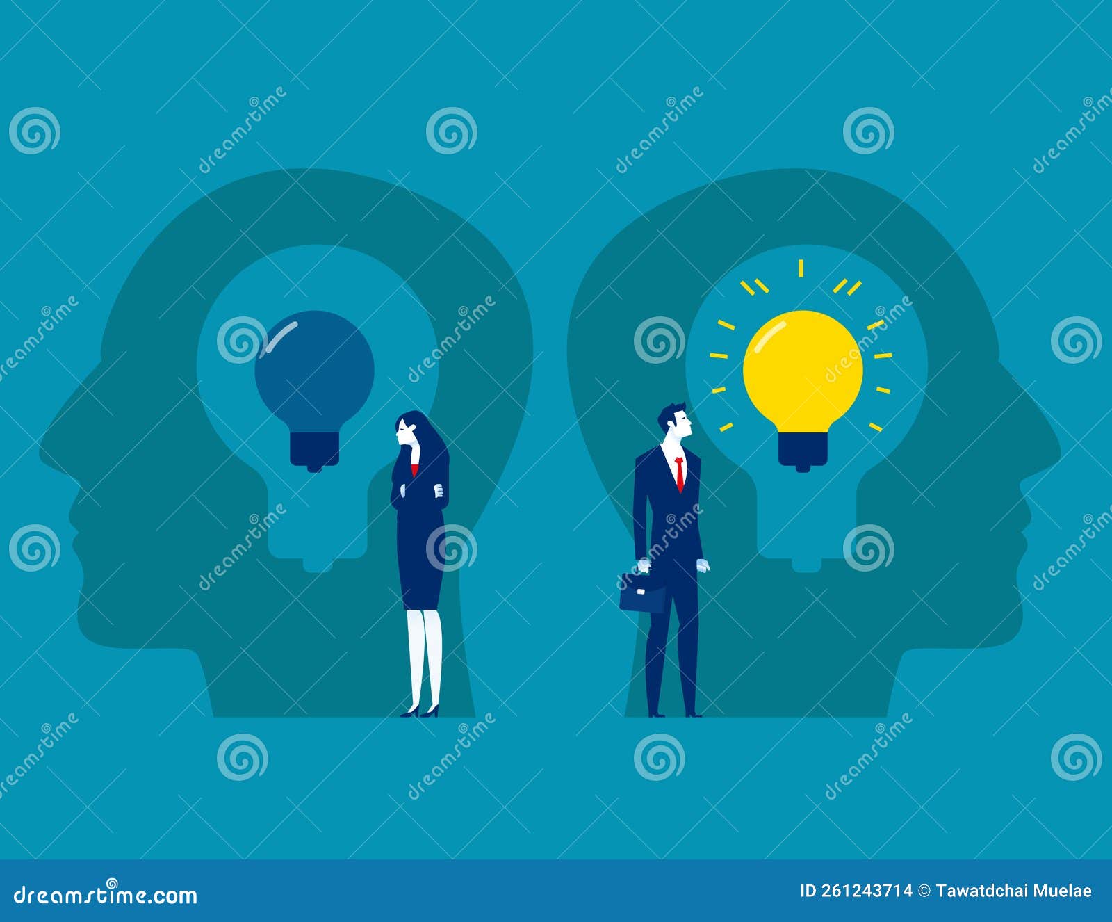 Business Person with Mindset Different. Business Attitude Vector ...