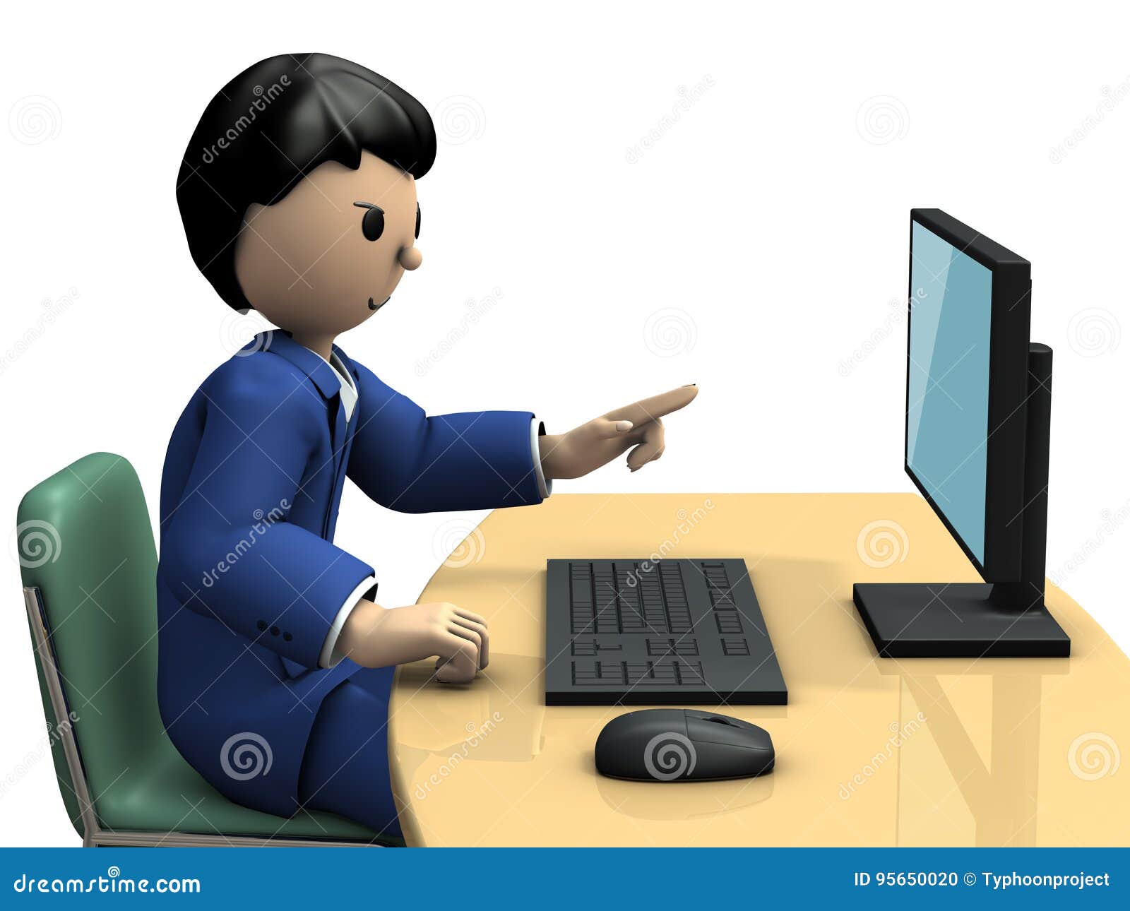 Business Person Pointing Towards a Personal Computer. Stock ...