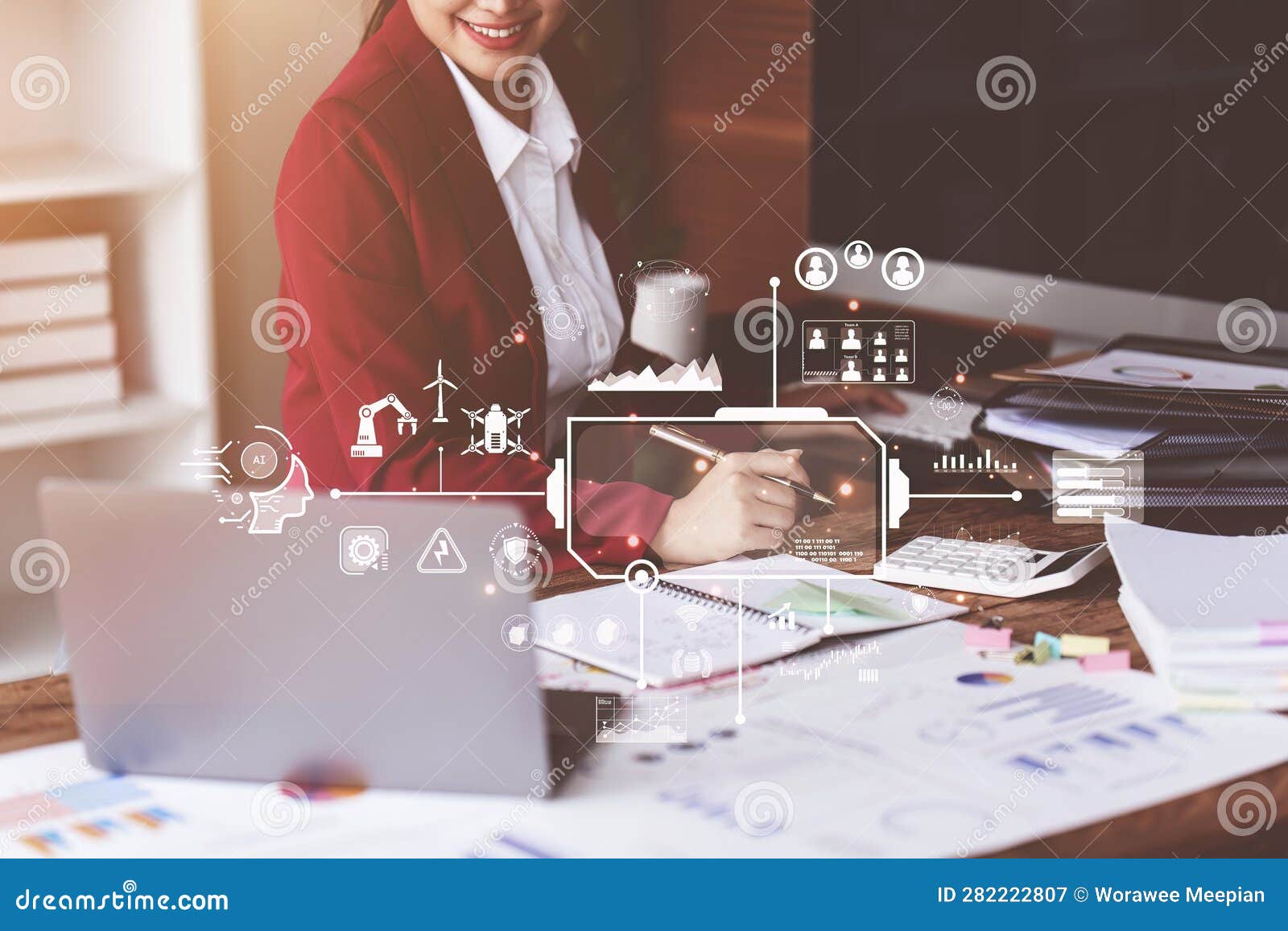 Business Person Process and Workflow Automation with Flowchart ...