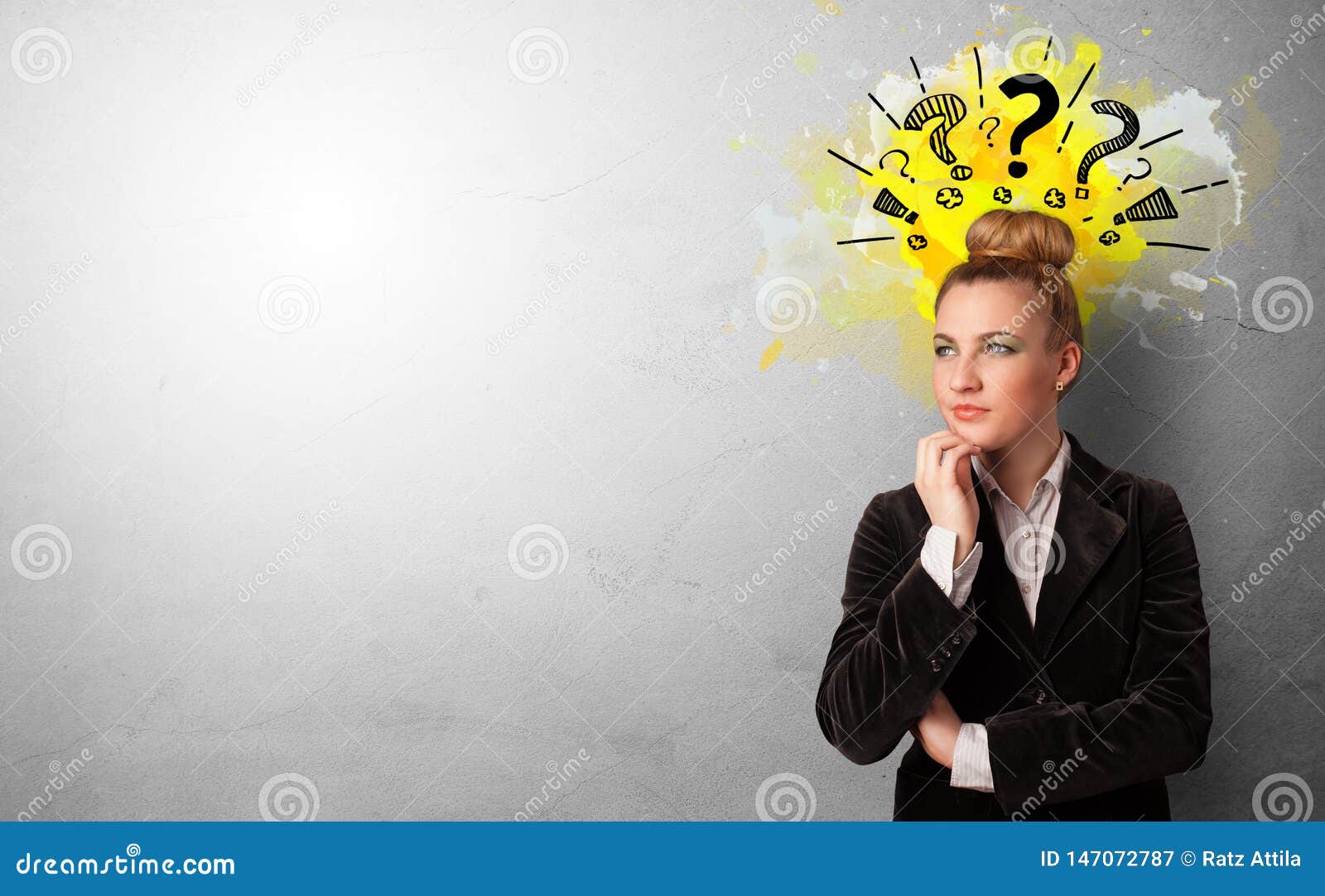 Business Person with Question Marks Stock Image - Image of color ...