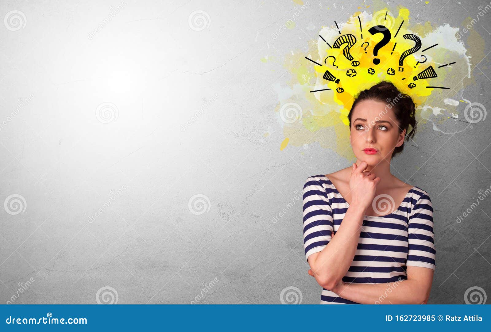 Business Person with Question Marks Stock Image - Image of cloud, idea ...