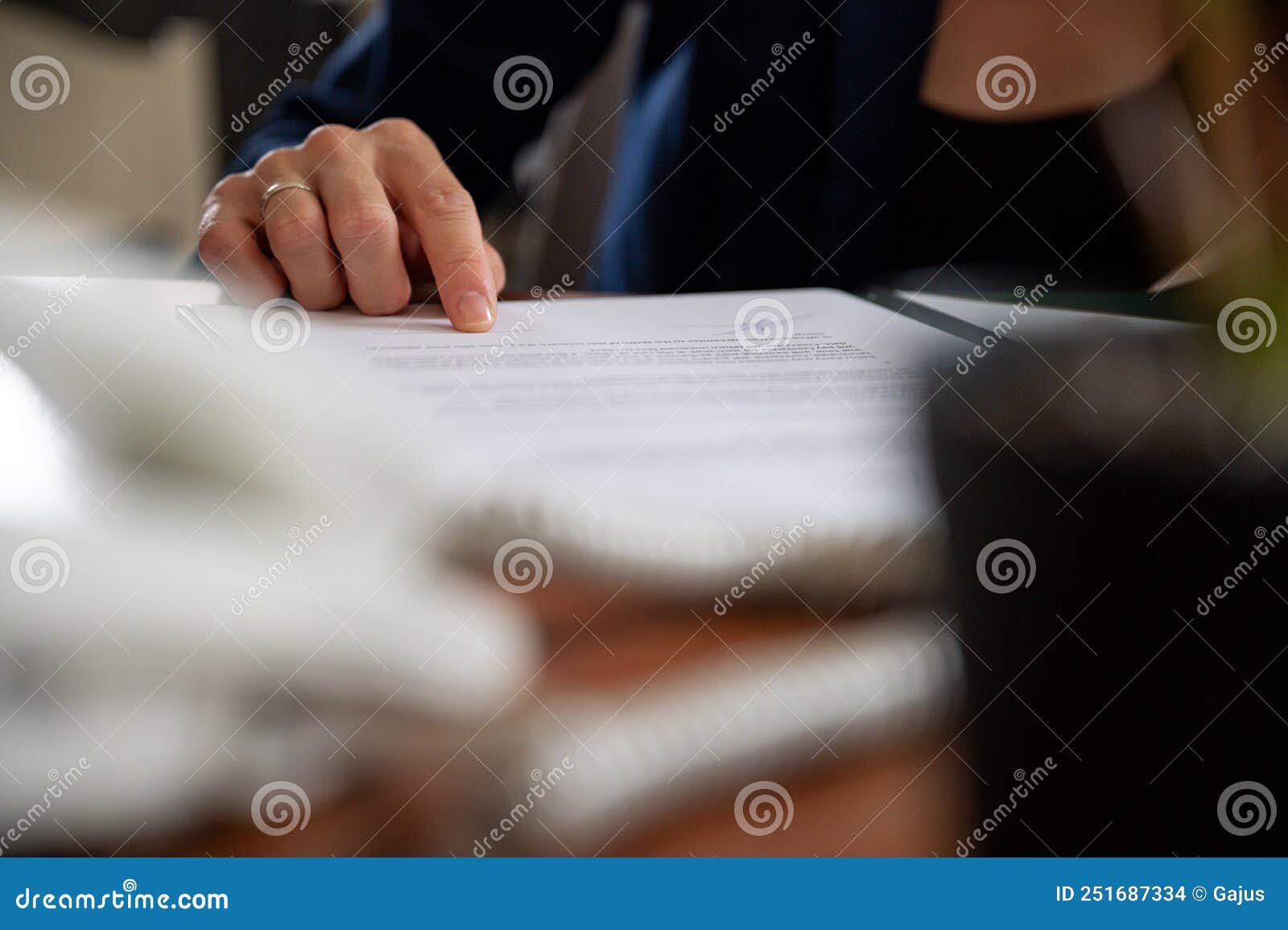 Business Person Reading Document, Report or Application Form Stock ...