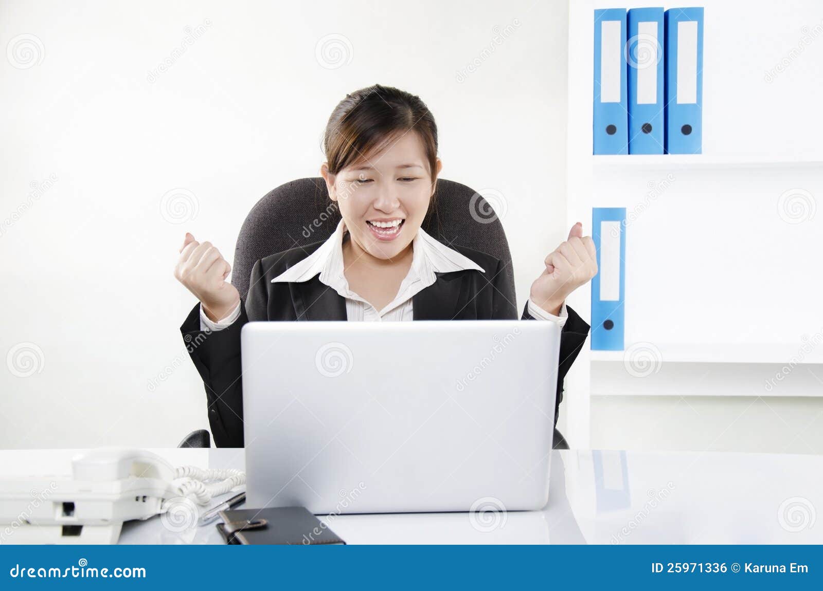 Business Person Showing Her Excitement Stock Photo - Image of ...